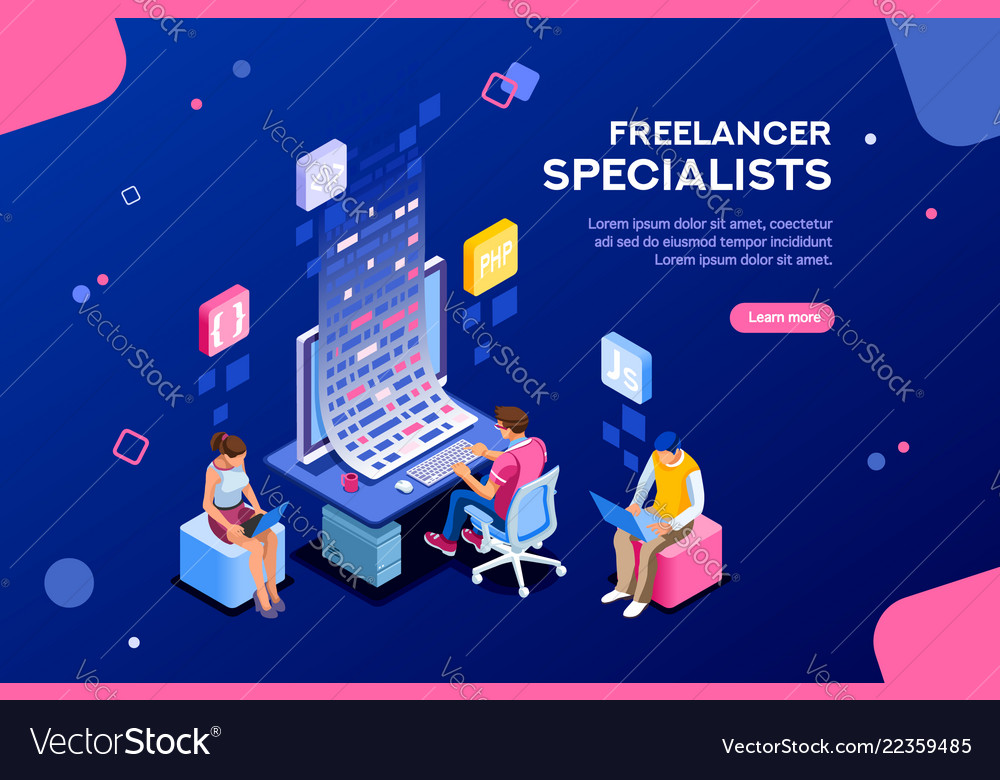 Editable banner for freelancer Royalty Free Vector Image