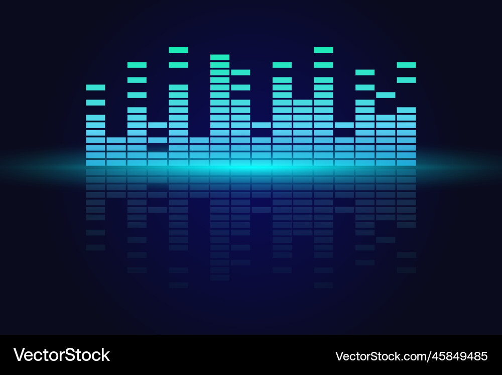 Equaliser neon wave audio eq soundwaves music Vector Image