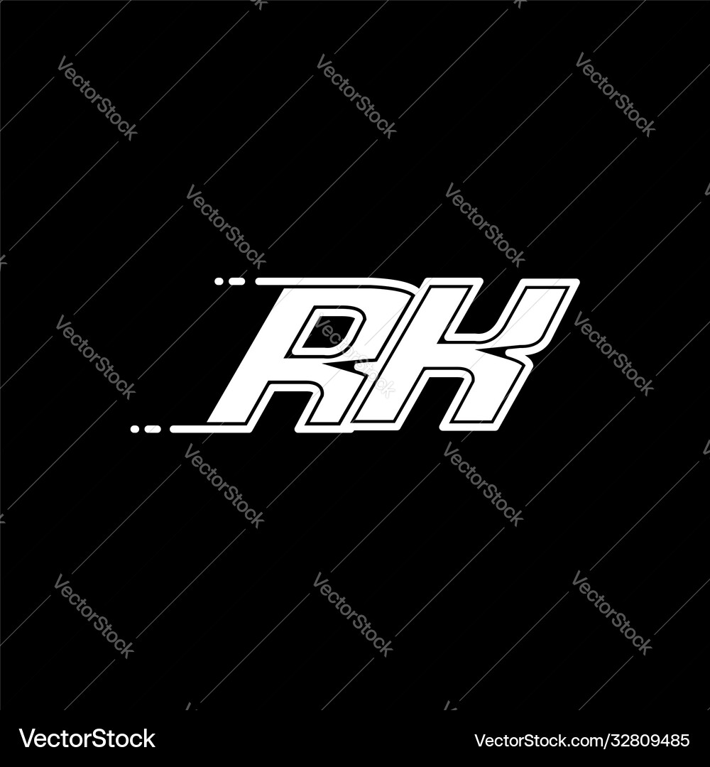 Initial rk logo design with shape style Royalty Free Vector