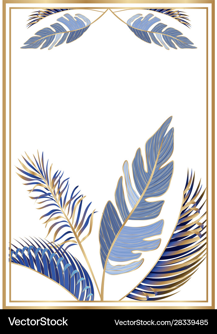 Isolated tropical blue leaves design Royalty Free Vector