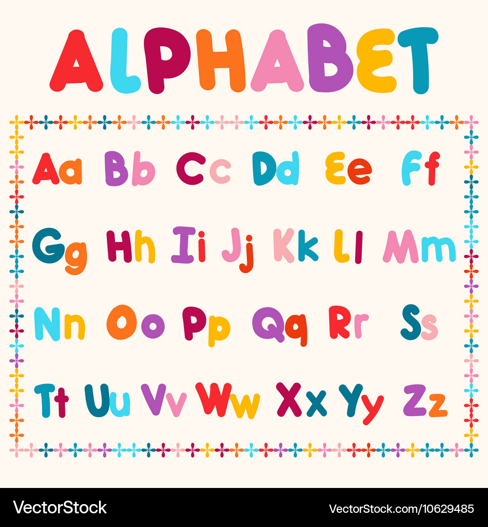 Latin alphabet isolated on white background Vector Image