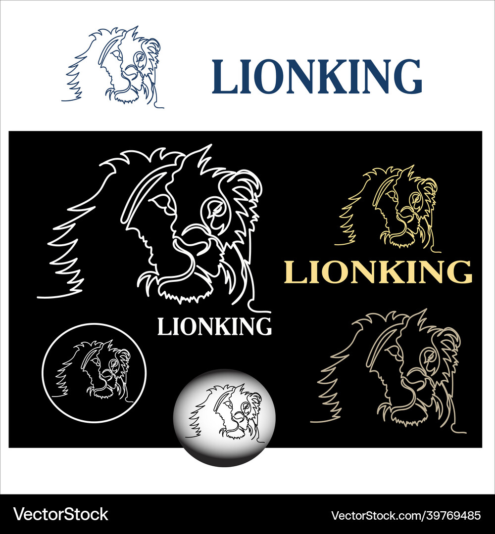 Lion luxury logo icon template elegant Royalty Free Vector