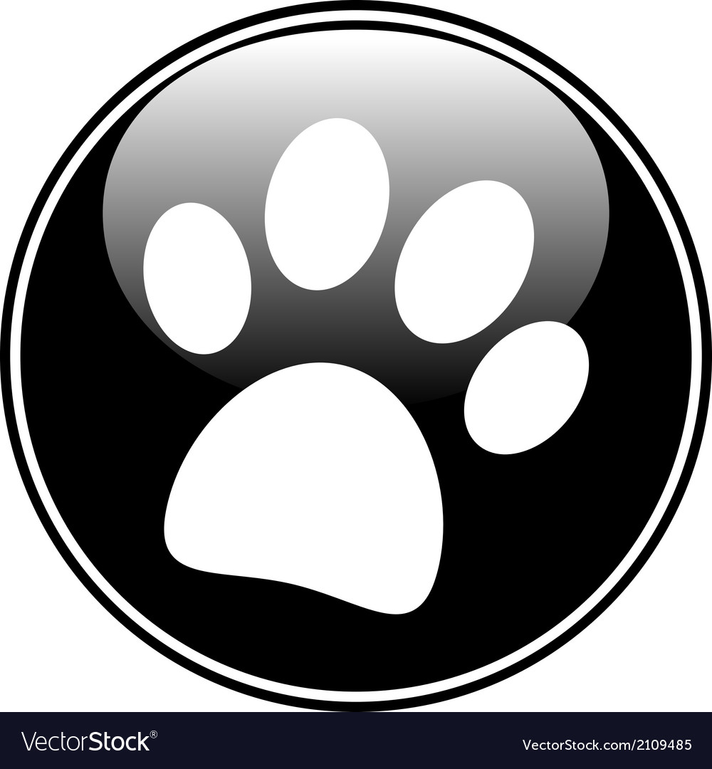 Paw button Royalty Free Vector Image - VectorStock