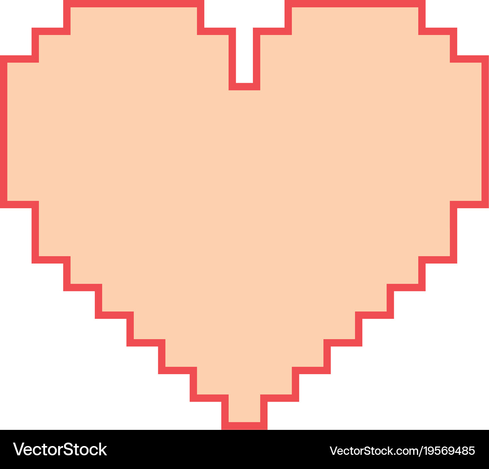 Pixelated heart love romantic icon Royalty Free Vector Image