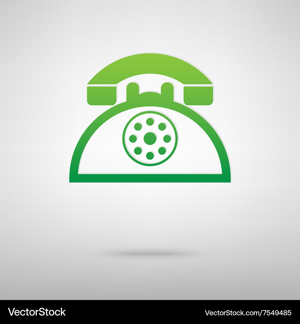Retro telephone green icon Royalty Free Vector Image