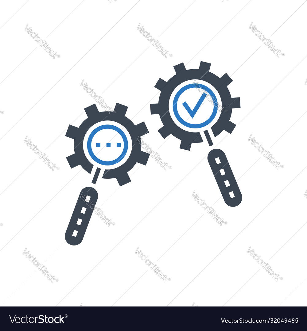 Search process glyph icon Royalty Free Vector Image