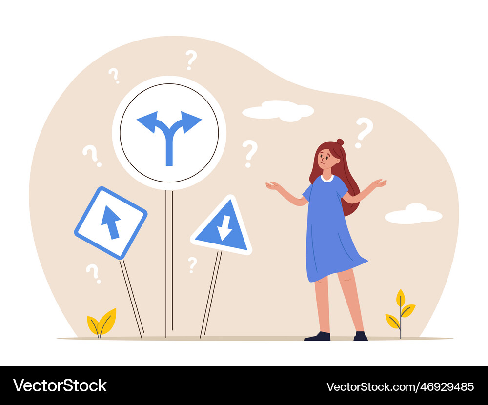 Work direction or choose the right way to success Vector Image