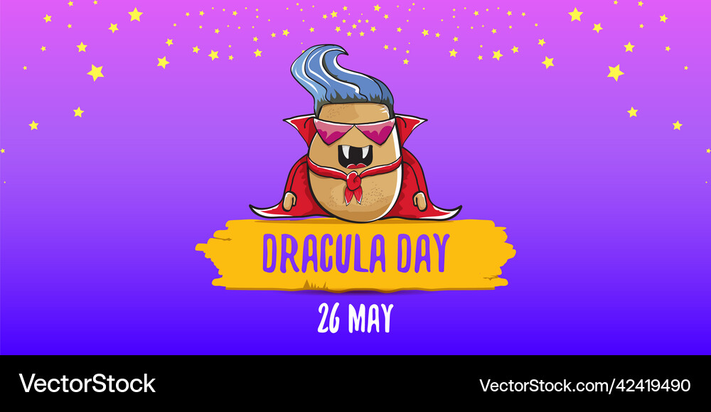 26 may world dracula day greeting horizontal Vector Image