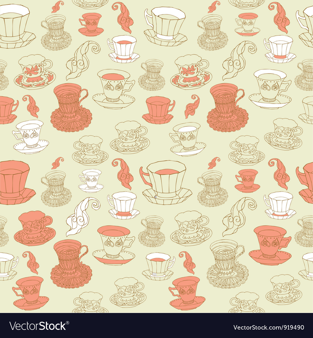 Afternoon tea pattern background Royalty Free Vector Image