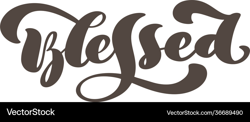 Blessed christian text hand drawn logo lettering Vector Image