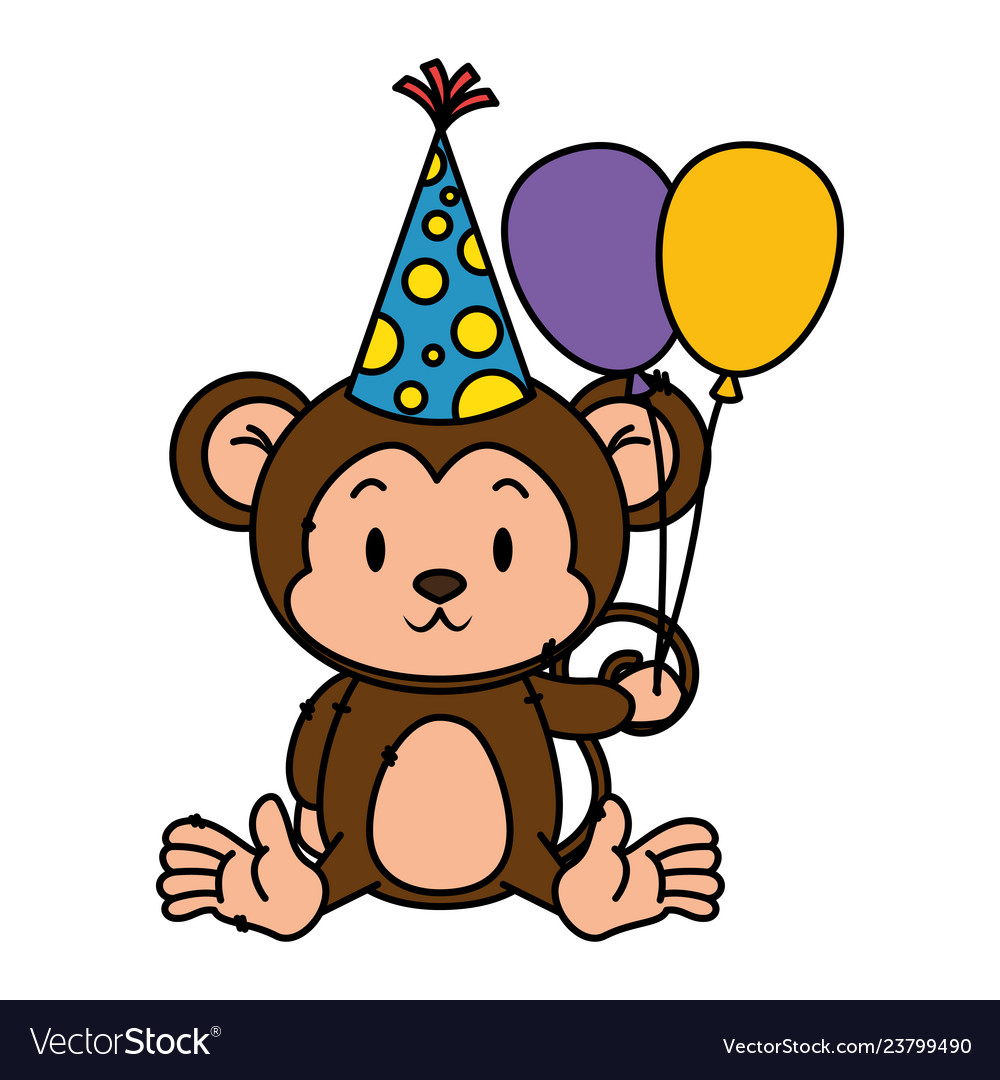 Cute little monkey character Royalty Free Vector Image