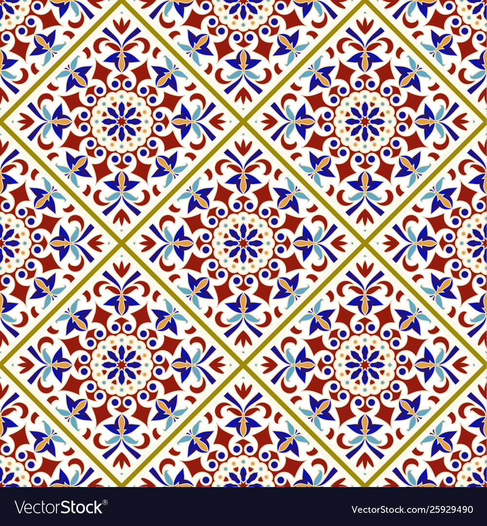 Decorative tile pattern Royalty Free Vector Image
