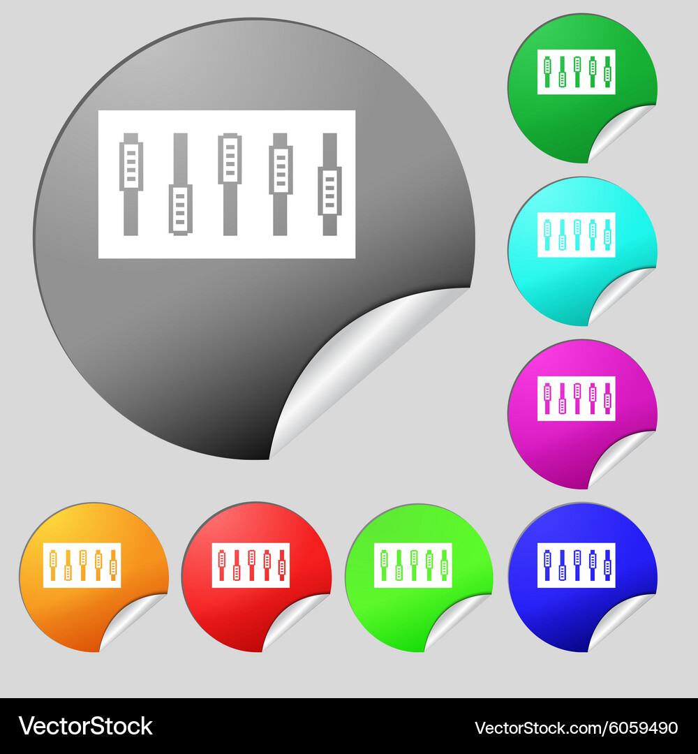 Dj console mix handles and buttons icon symbol set