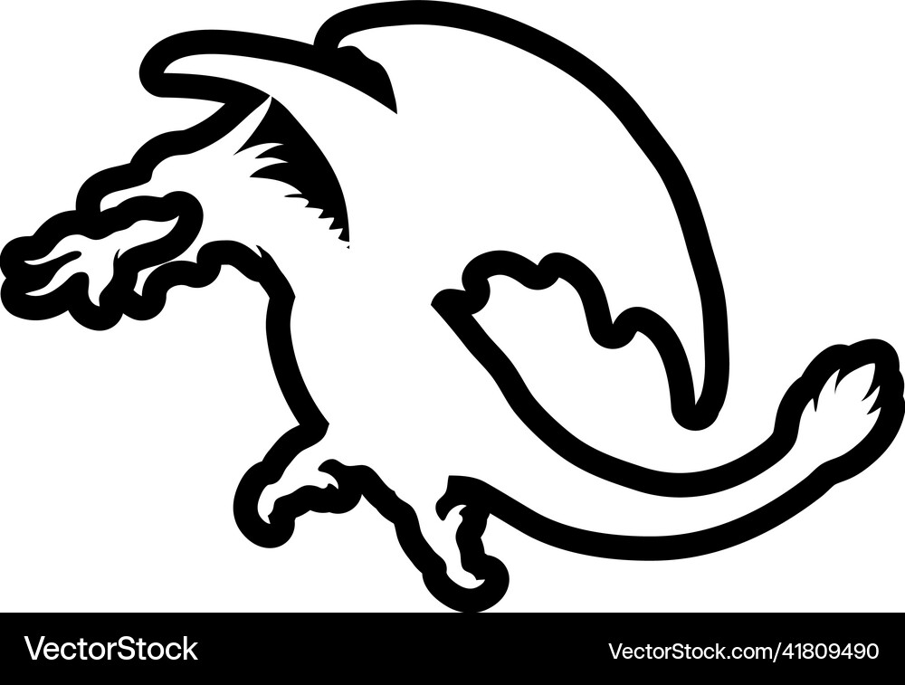 Dragon outline icon silhouette design template Vector Image