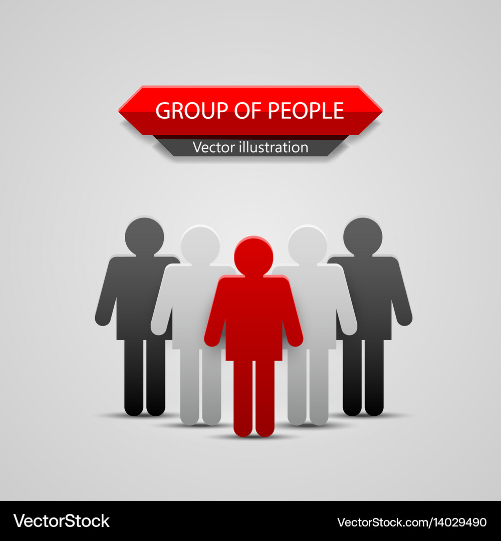 Group of people leader Royalty Free Vector Image