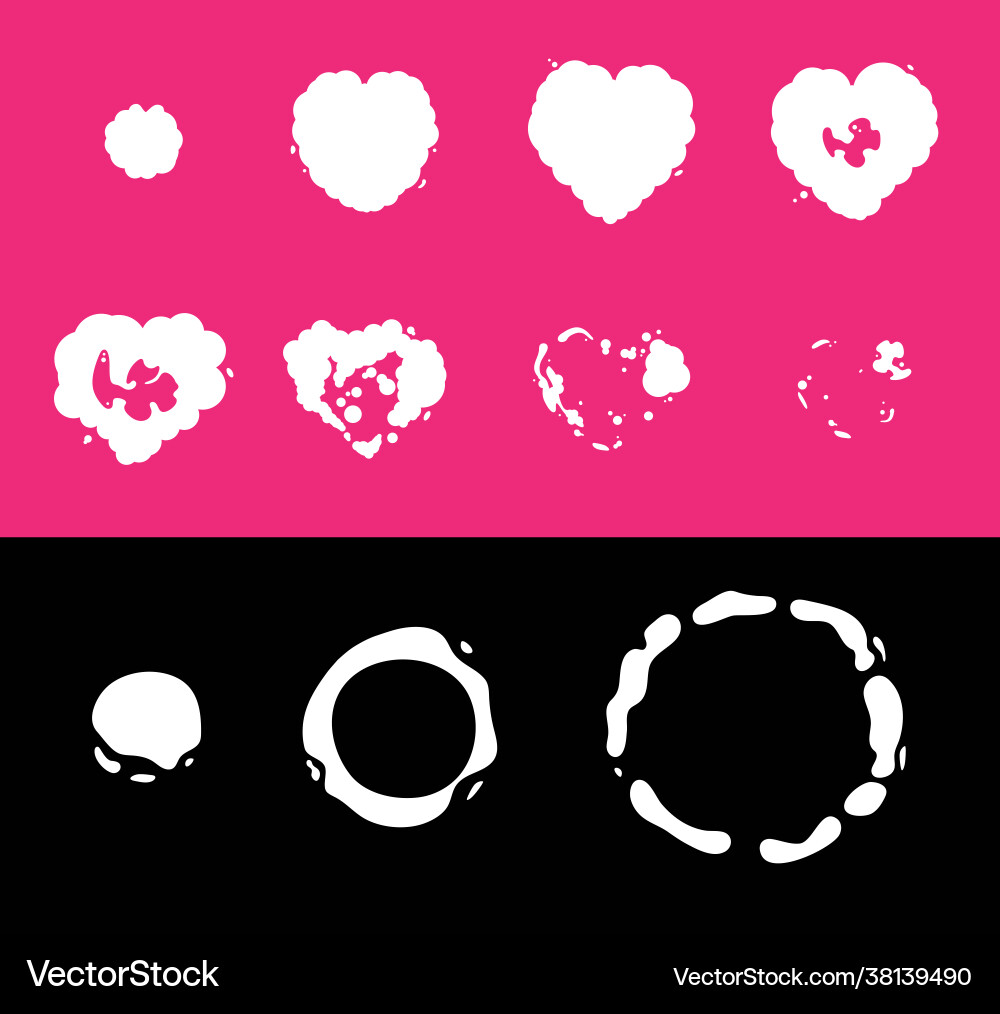 Heart explosion storyboard animation sprite set Vector Image