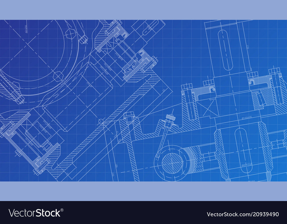 Mechanical engineering drawing Royalty Free Vector Image