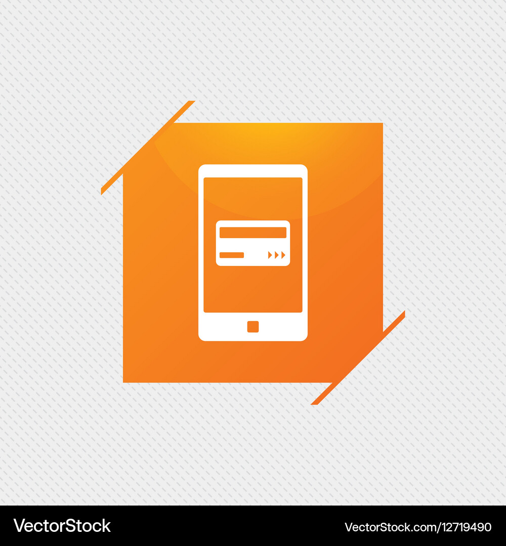 Mobile payments icon smartphone with card Vector Image