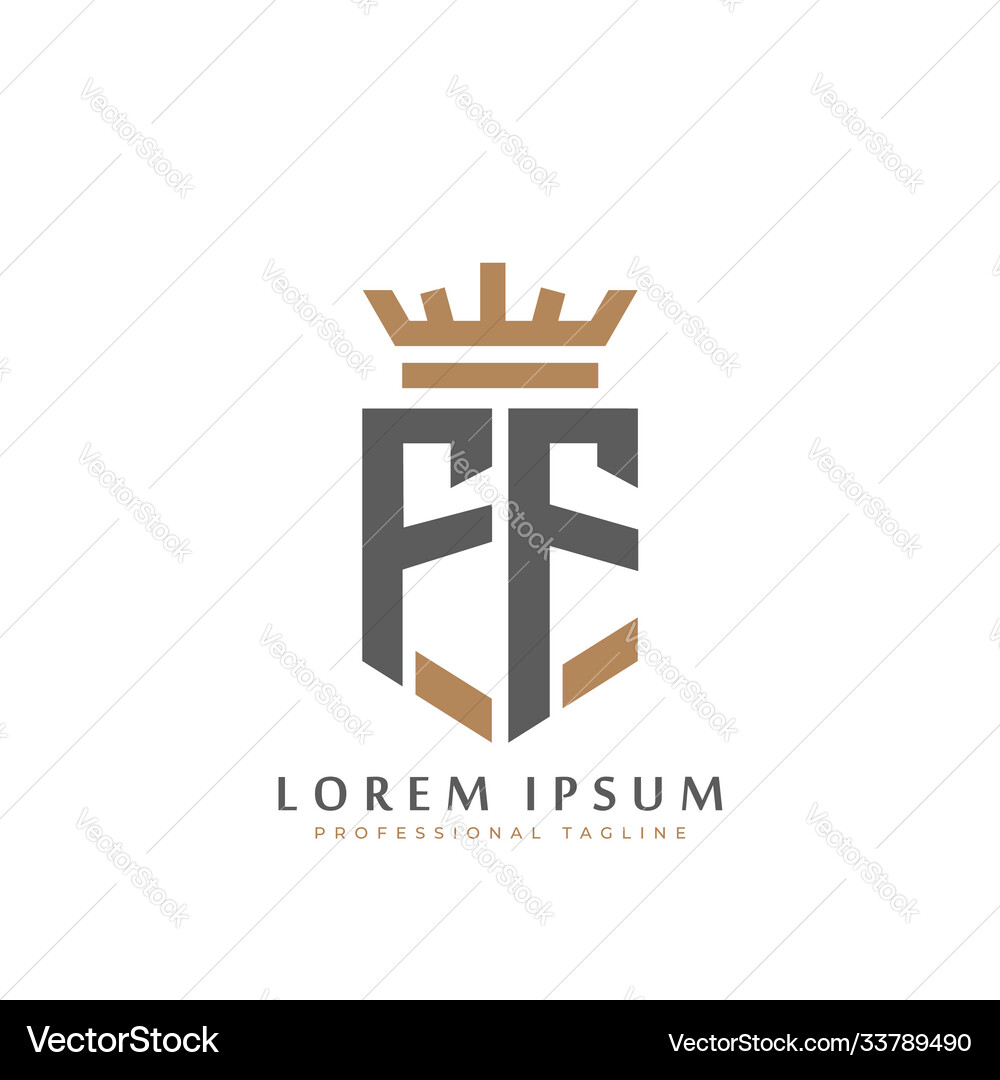 Premium ff monogram two letters flegant Royalty Free Vector