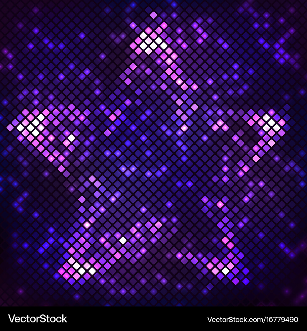 Purple mosaic square with round corners Royalty Free Vector