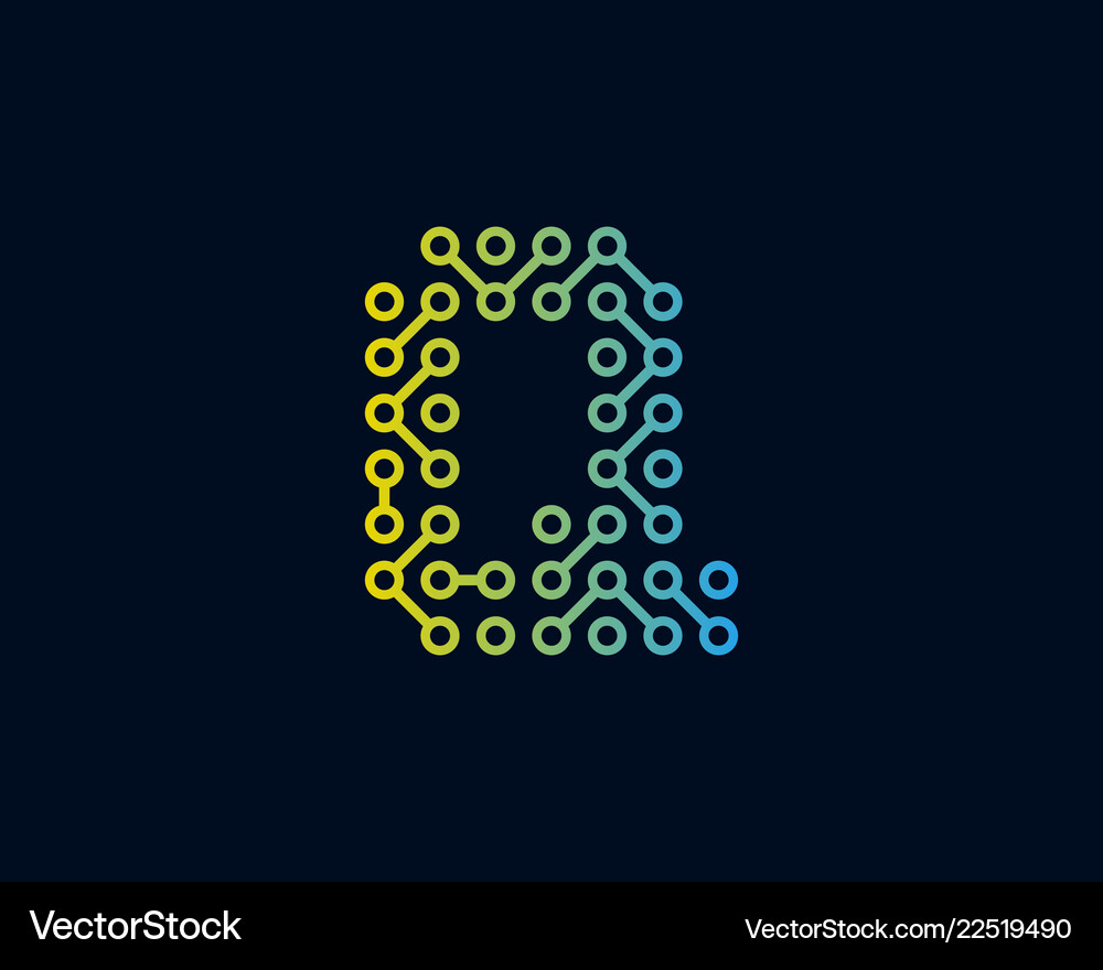 Q circuit technology letter logo icon design Vector Image