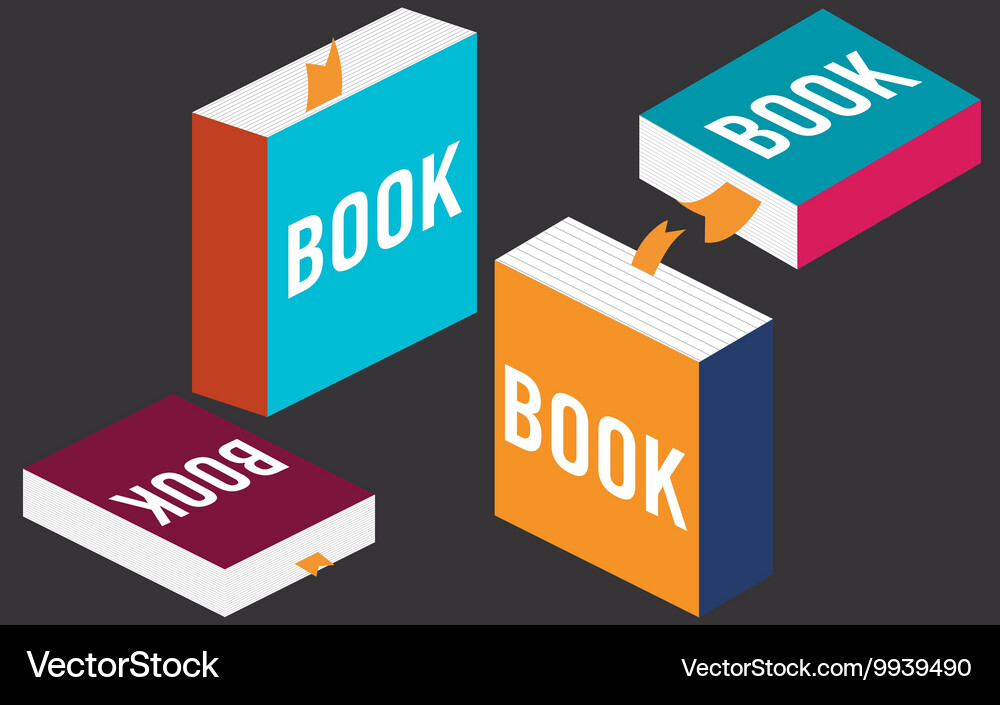 Set of books in flat design Royalty Free Vector Image