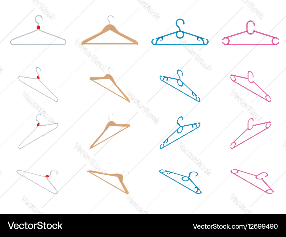 Set of hangers flat Royalty Free Vector Image - VectorStock