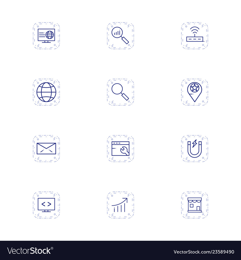 Set of seo search engine optimization icons Vector Image