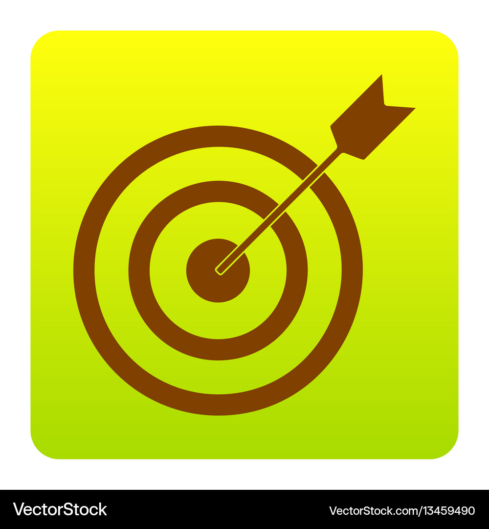 Target with dart brown icon at green Royalty Free Vector