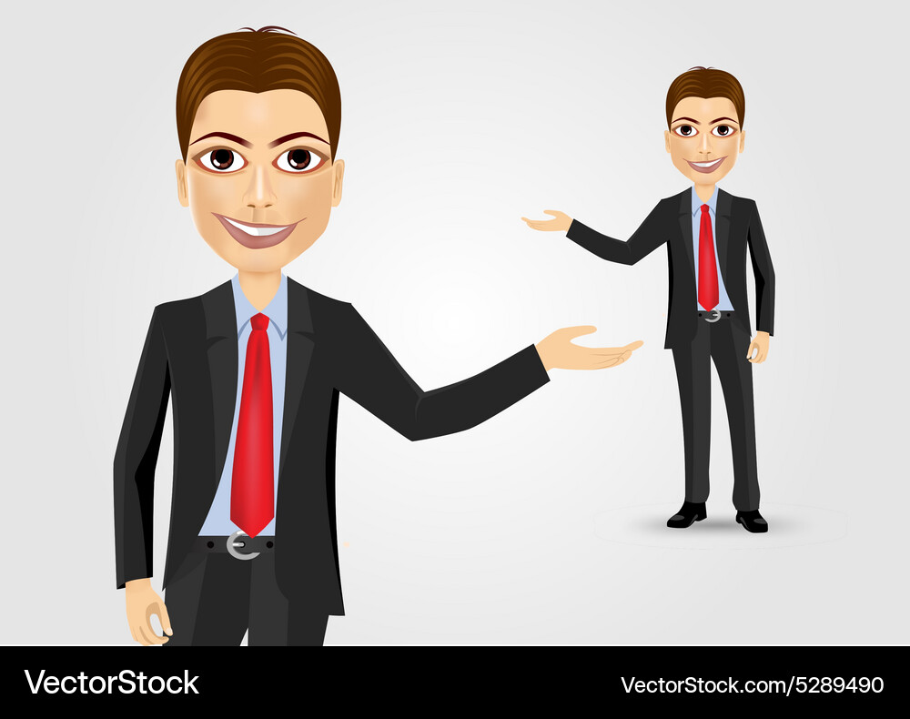 Young businessman showing something Royalty Free Vector
