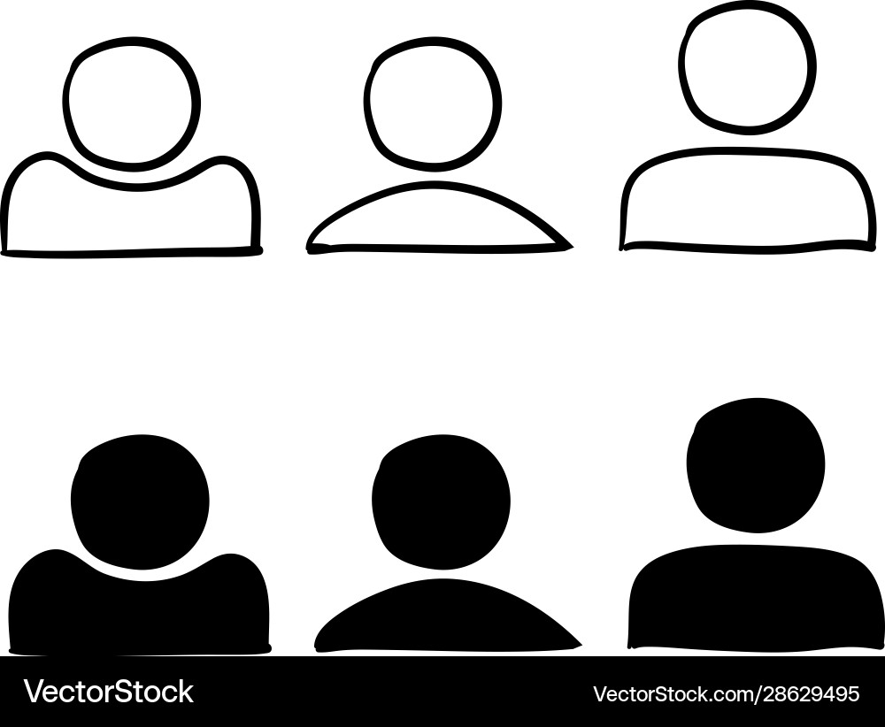 Avatar icon with hand drawn doodle style Vector Image