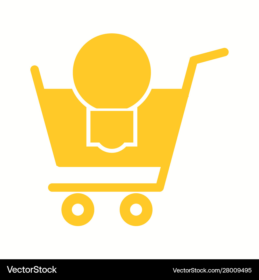 Beautiful cart glyph icon Royalty Free Vector Image