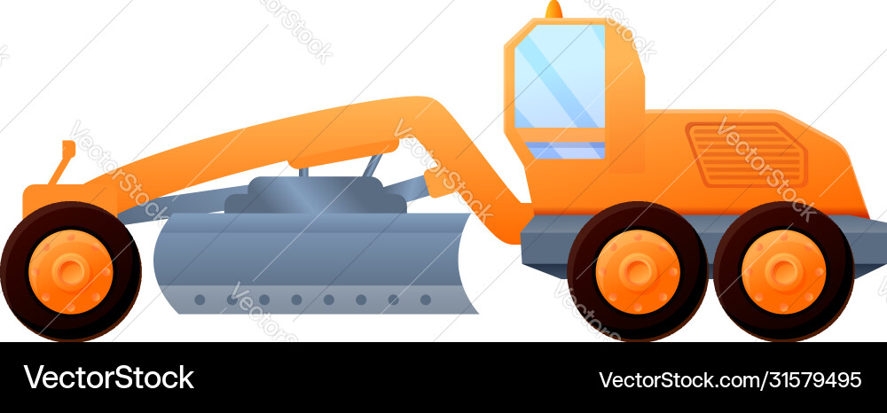 Hydraulic grader machine icon cartoon style Vector Image