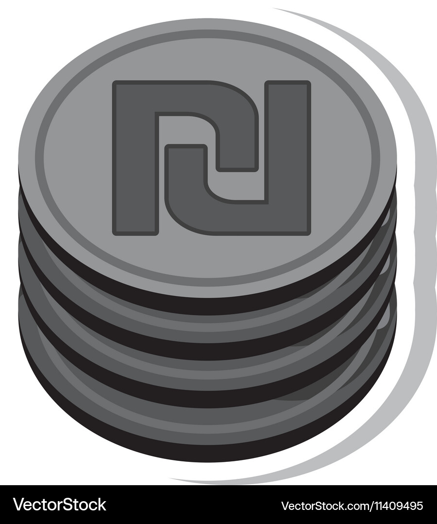 Israeli shekel isolated icon Royalty Free Vector Image