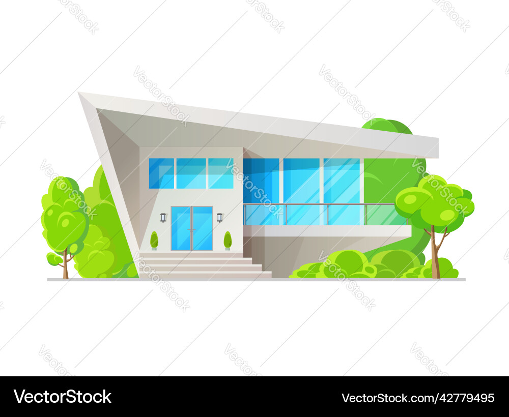 Modern luxurious house with large windows home Vector Image
