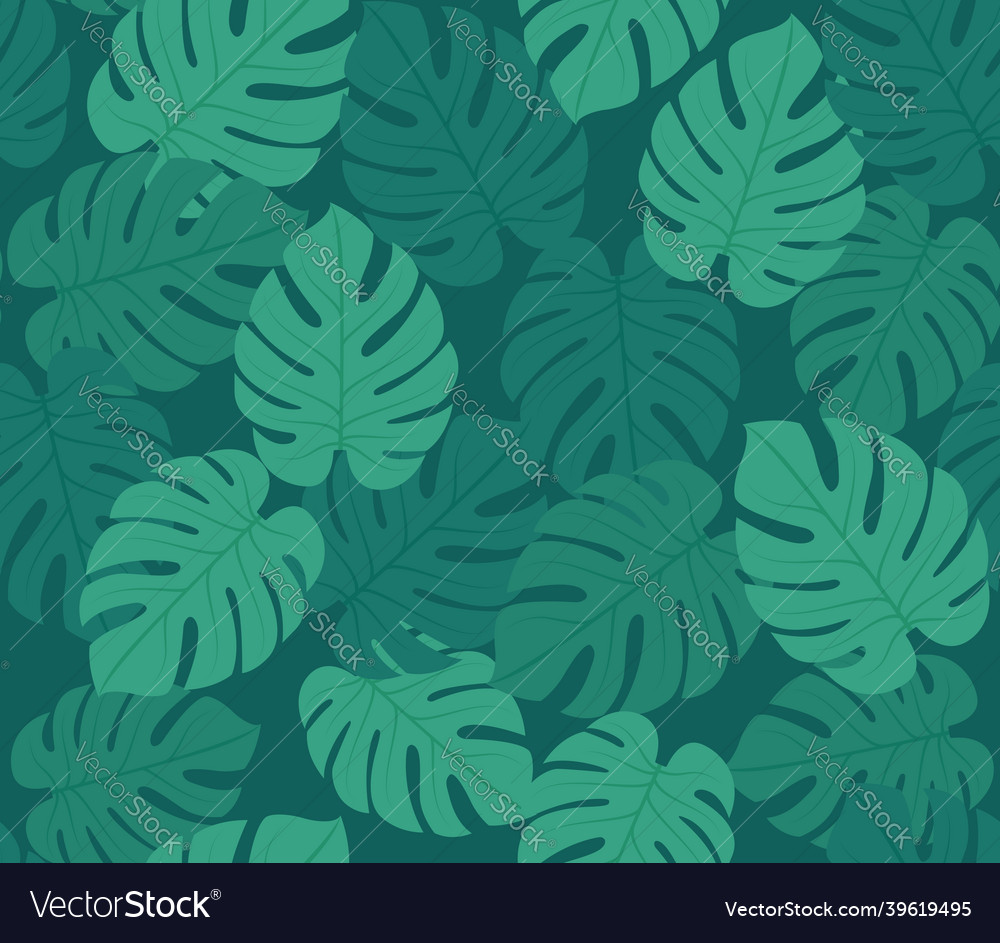 Monstera leaf pattern Royalty Free Vector Image