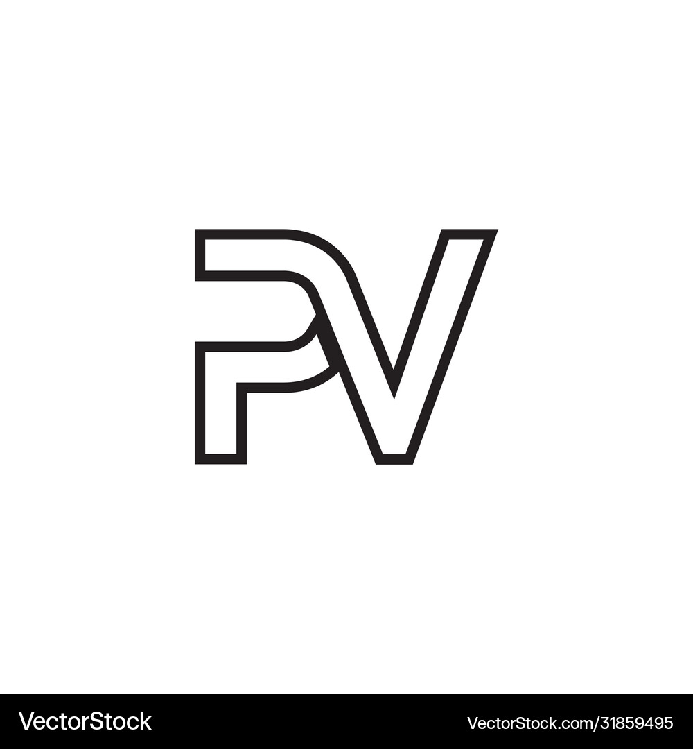 P v letter lines logo design Royalty Free Vector Image