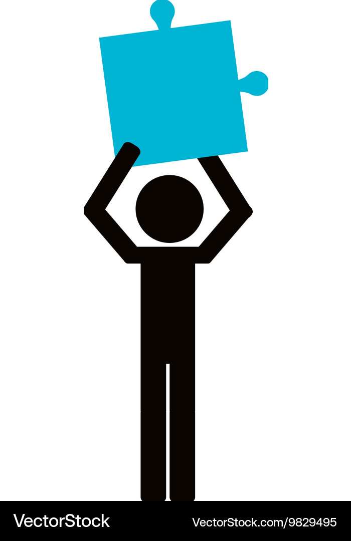 Person holding puzzle piece icon Royalty Free Vector Image