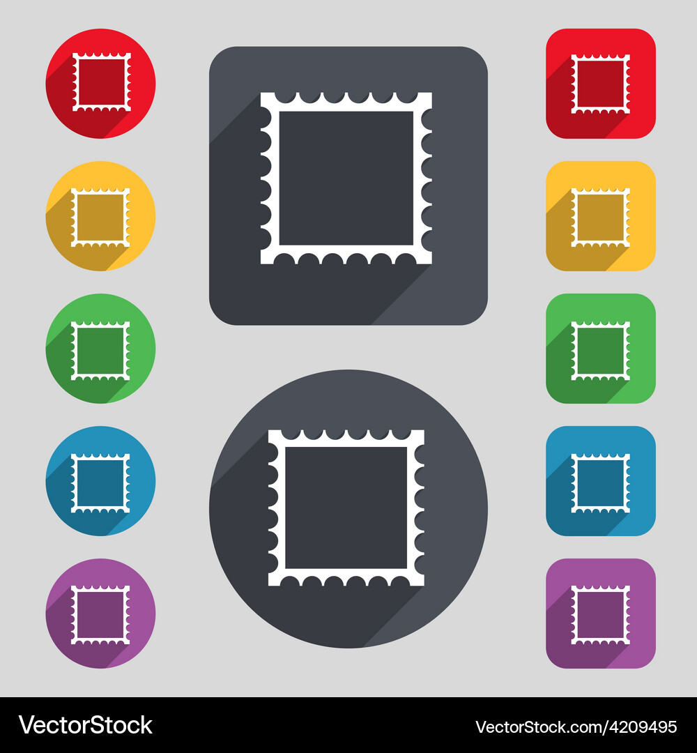 Photo frame template icon sign a set 12 colored Vector Image