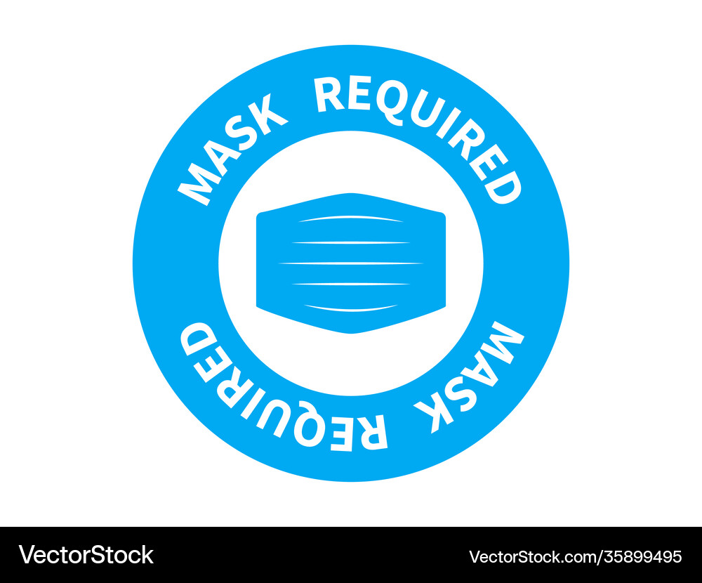 Required blue mask icon safety during coronavirus Vector Image