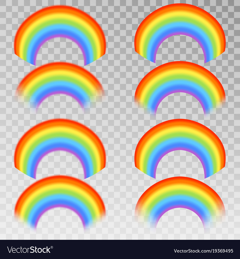 Set of realistic colorful rainbow eps 10 Vector Image