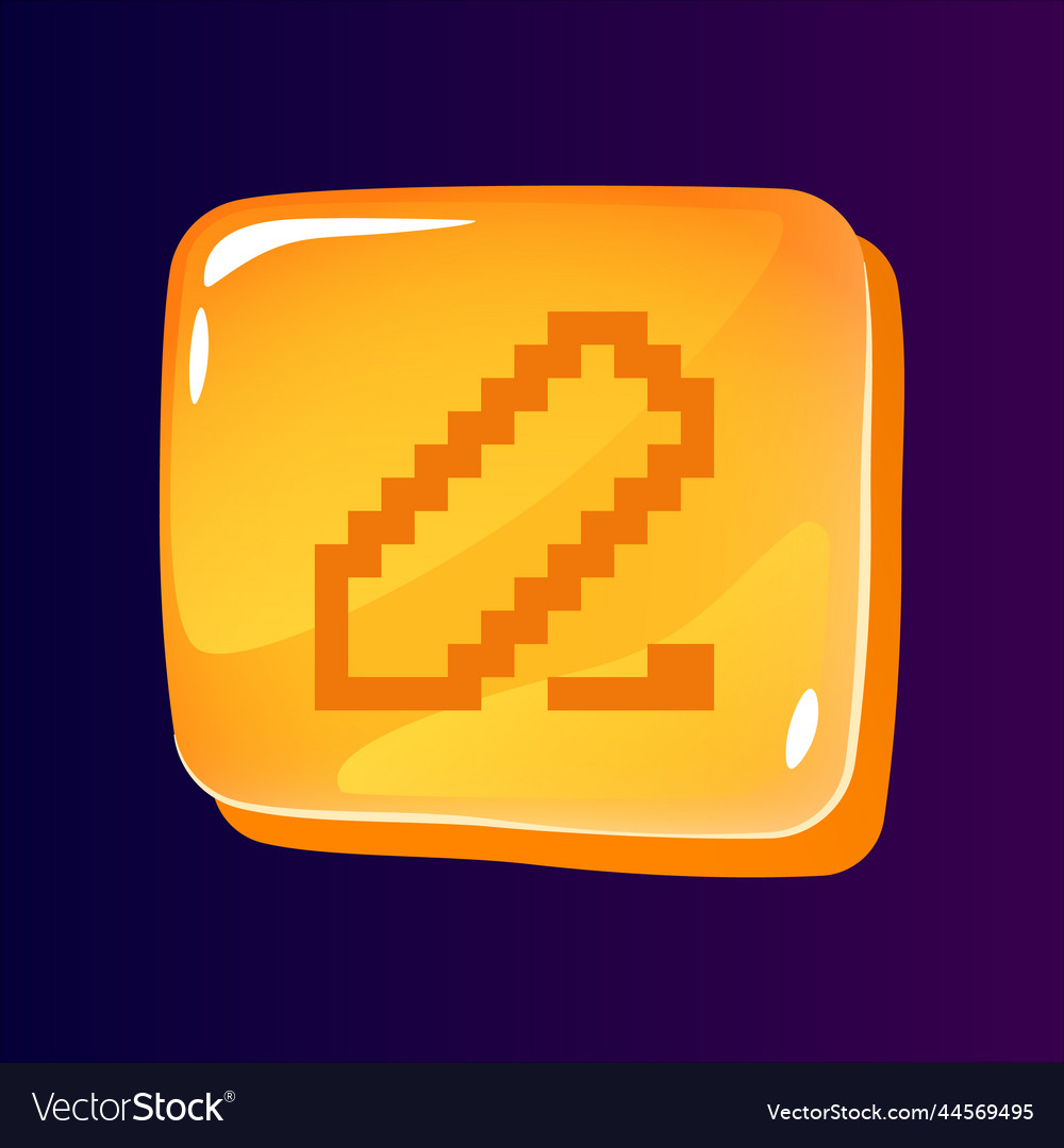 Text Correction Glossy Ui Button With Pixelated Vector Image
