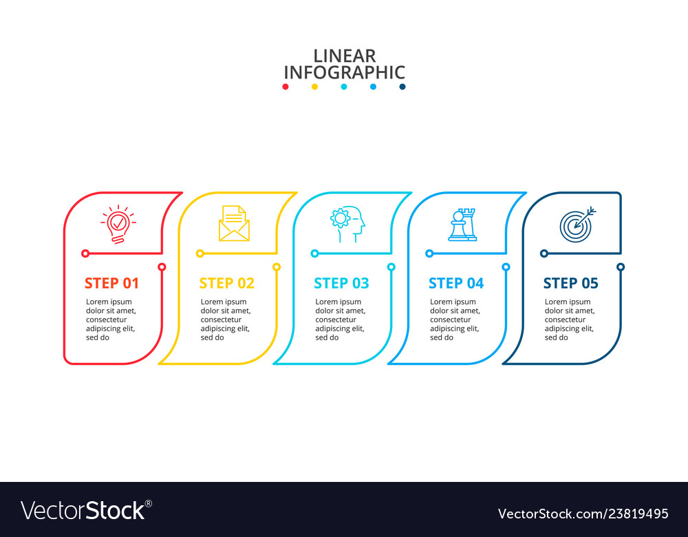 Thin line flat elements for infographic template Vector Image