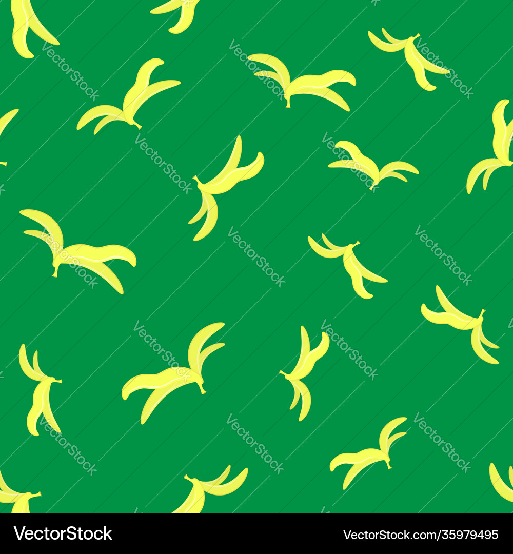 Yellow banana skin seamless pattern isolated Vector Image