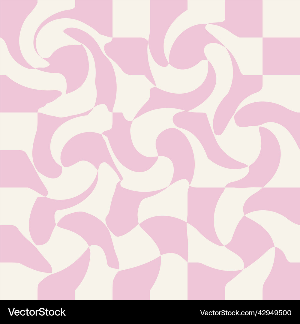 1970 wavy swirl seamless pattern in orange Vector Image