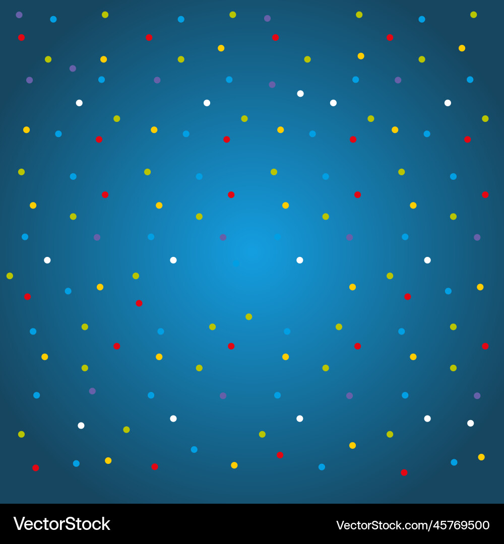 Abstract blue background with color confetti dots Vector Image