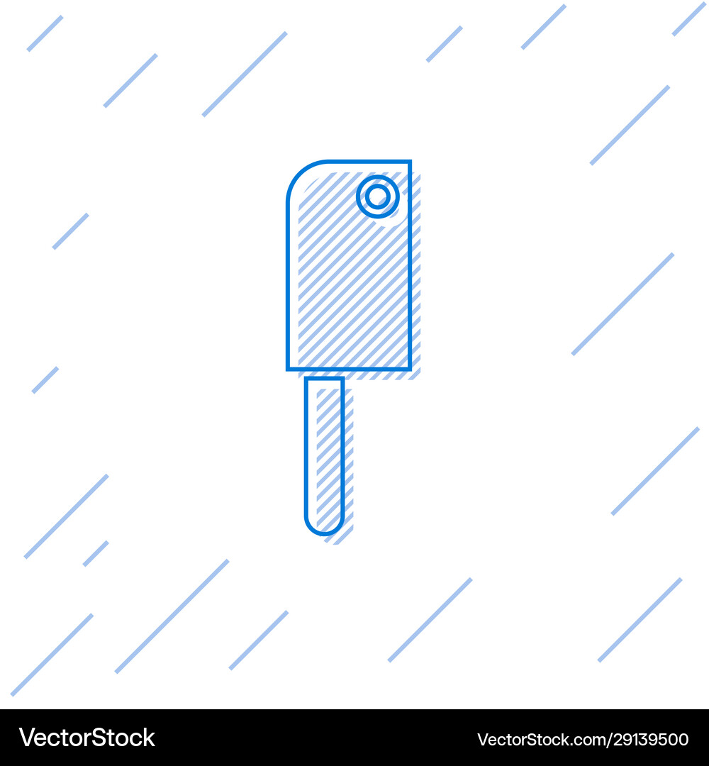 Blue line meat chopper icon isolated on white Vector Image