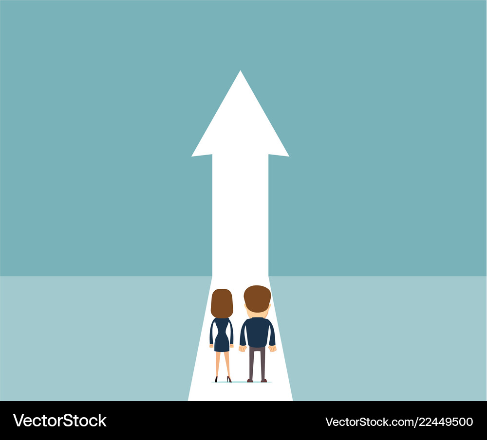Business growth concept with people walking Vector Image