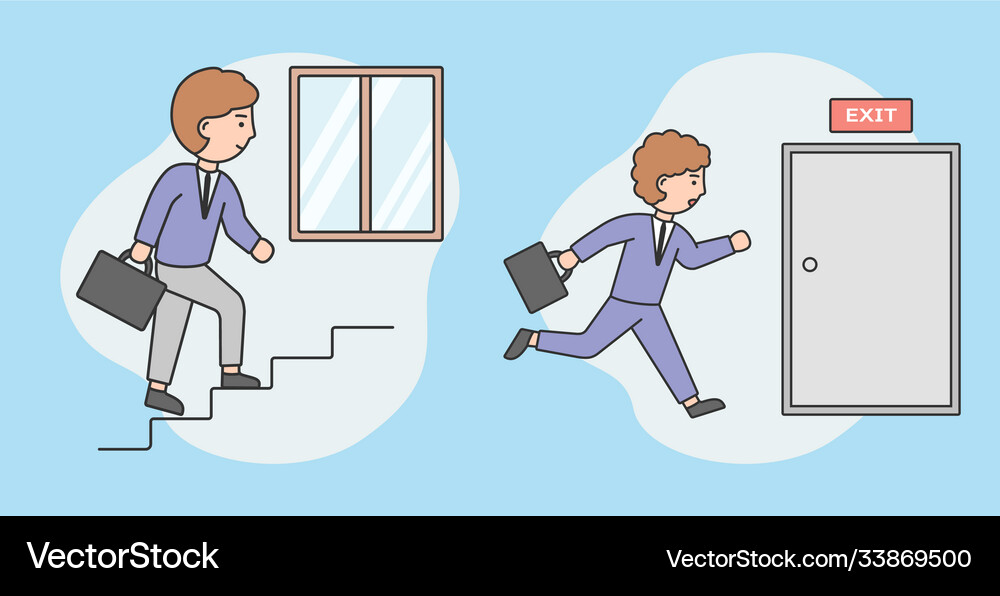 Busy overworked concept office worker in a hurry Vector Image