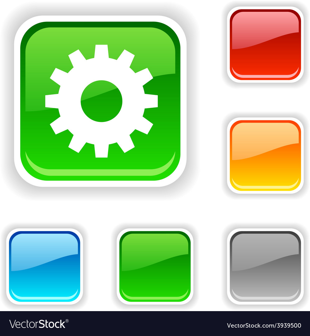 Gear button Royalty Free Vector Image - VectorStock